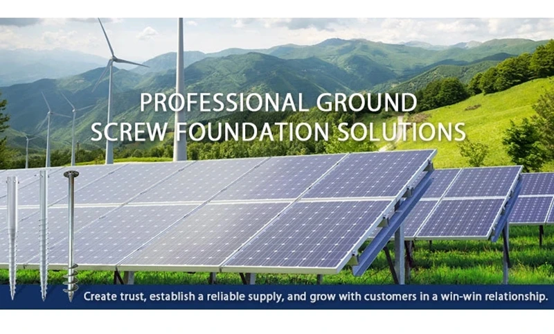 Ground Screw Helical Pile Foundation Solar Structure Helical Ground ...