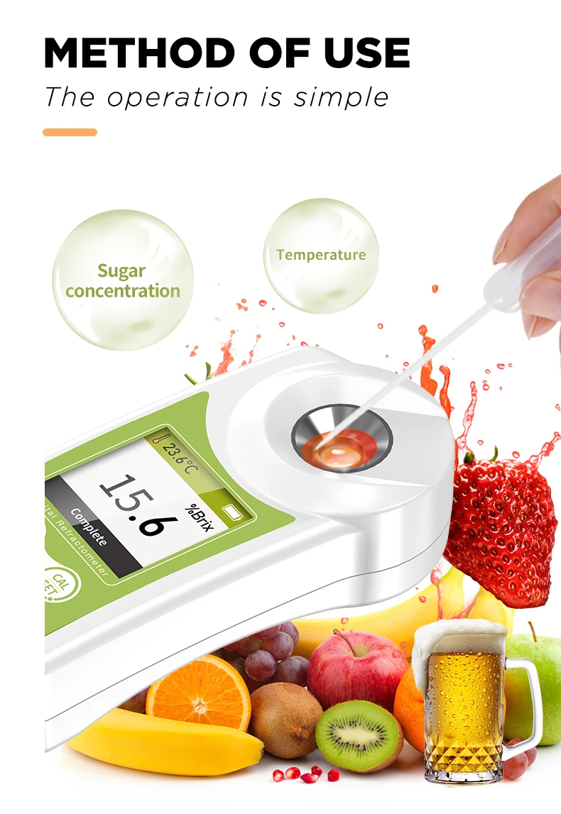 Digital Refractometer - Precision Brix Meter for Lab Testing