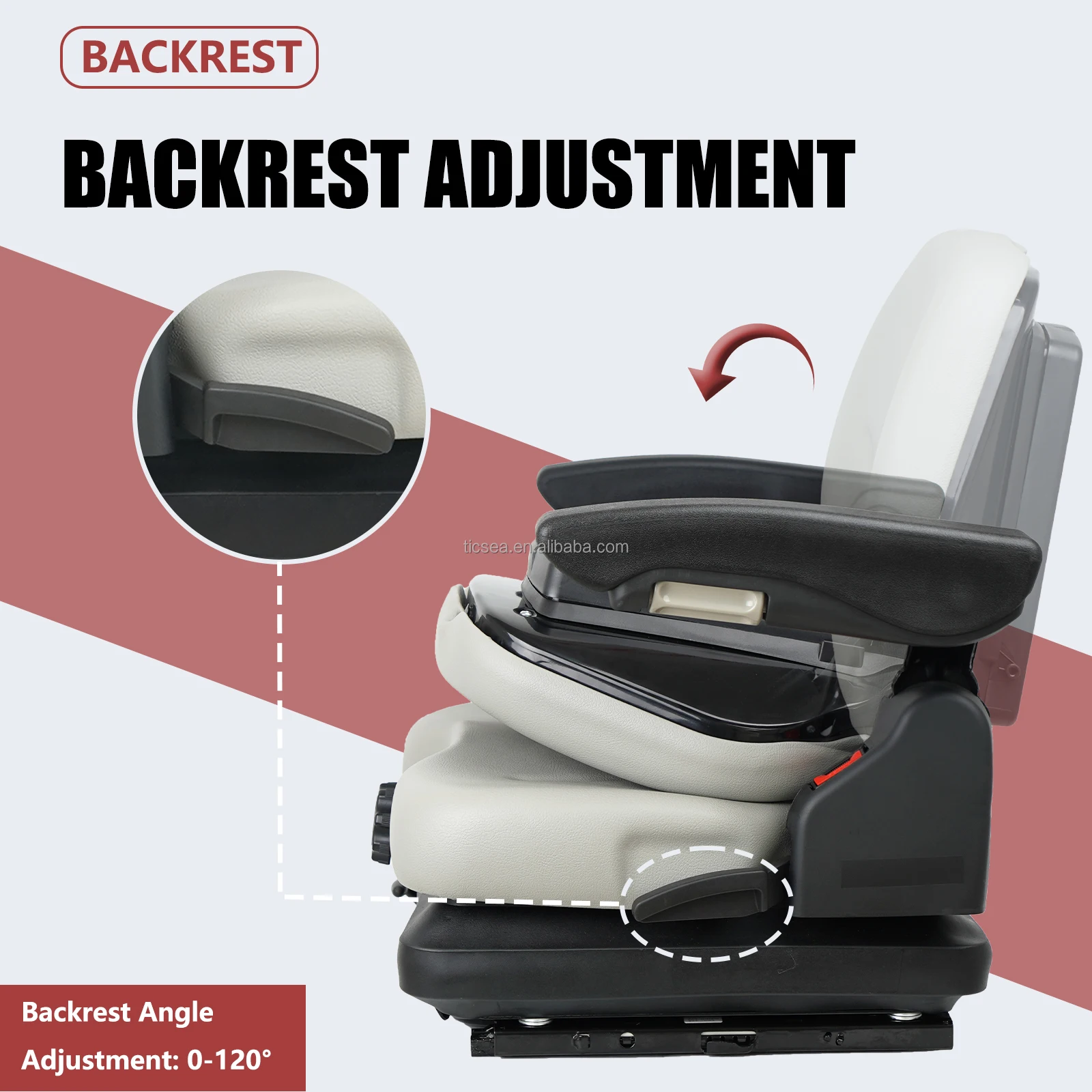 Highback Low Profile Suspension Tractor Seat - Comfort & Durability