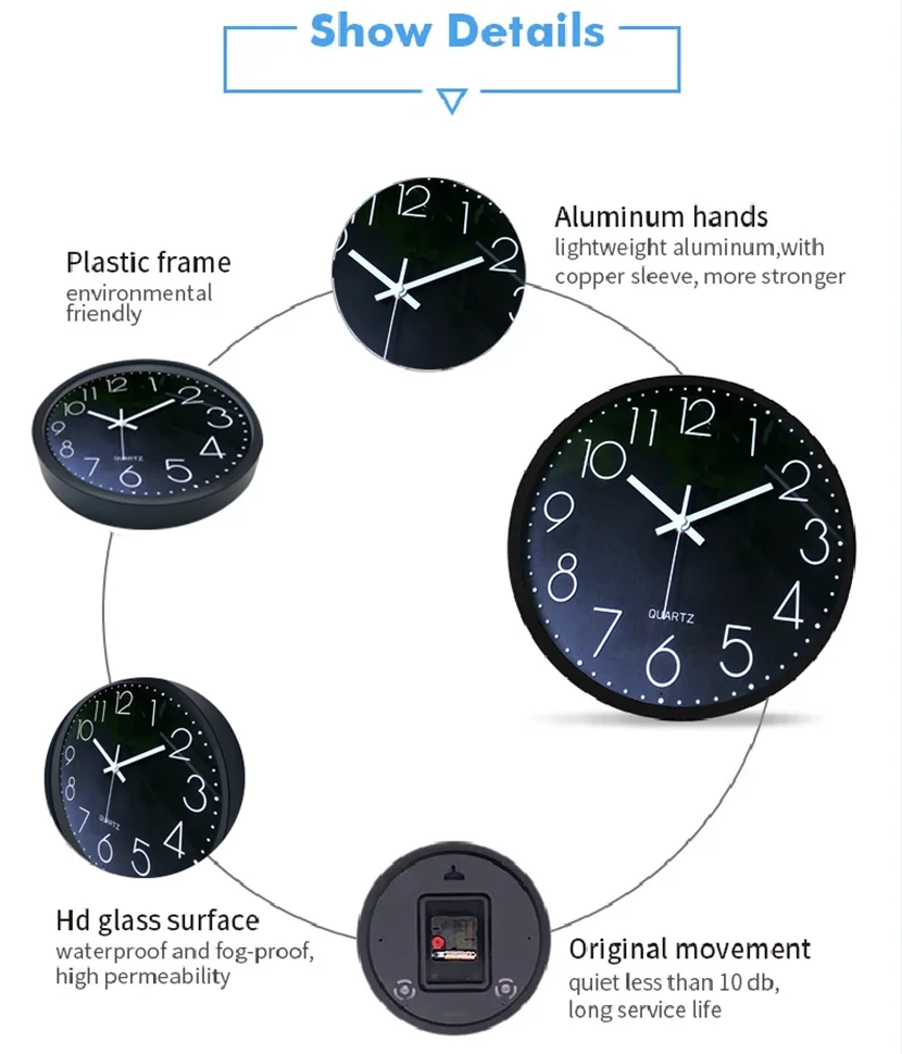 Battery Powered Hd 1080p Wireless Wifi Wall Clock Camera With Mini ...