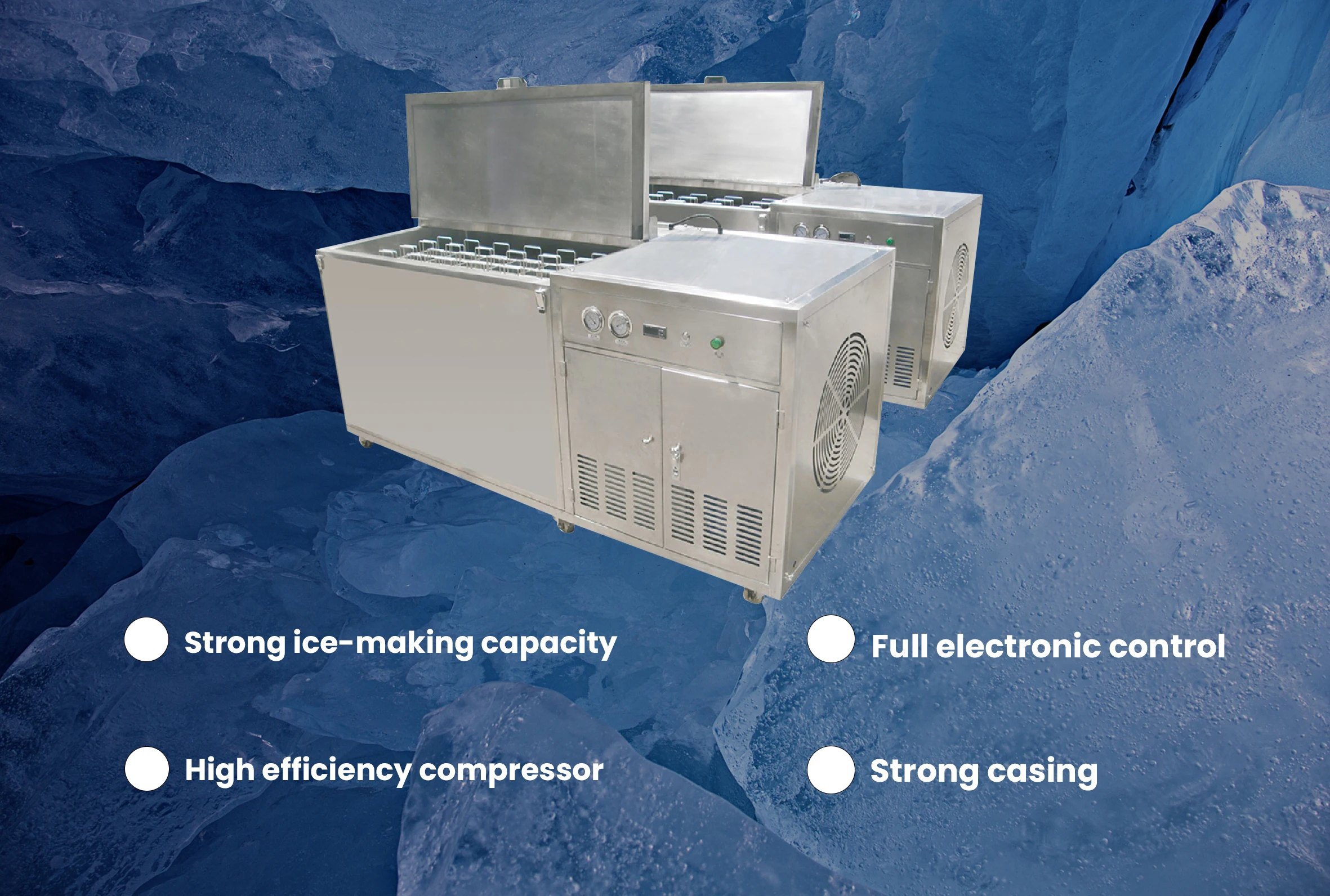 0.5 Ton/500kg/day Ice Machine Factory Stainless Steel Commercial Block ...