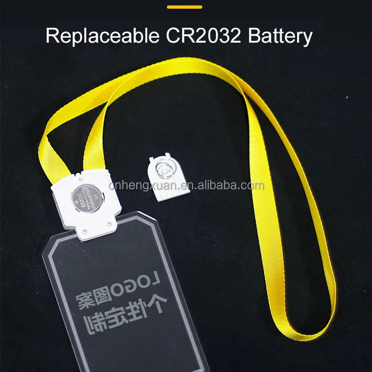 2024 LED ID Card Acrylic Light up Flashing Neck Lanyard 15 Colors LED ...