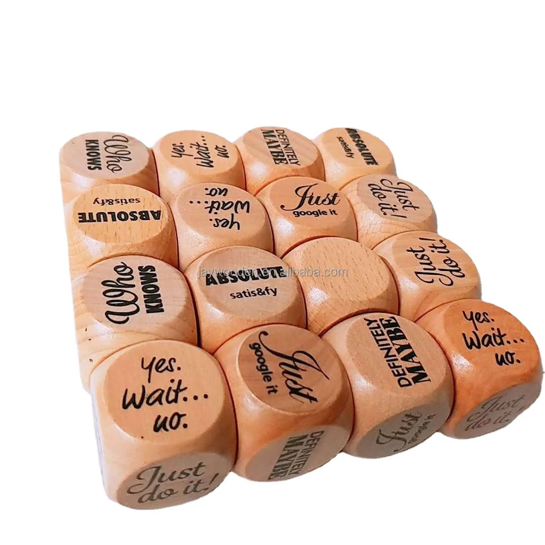 Customized Wooden Dice - 25mm Laser Engraved Blank Dice