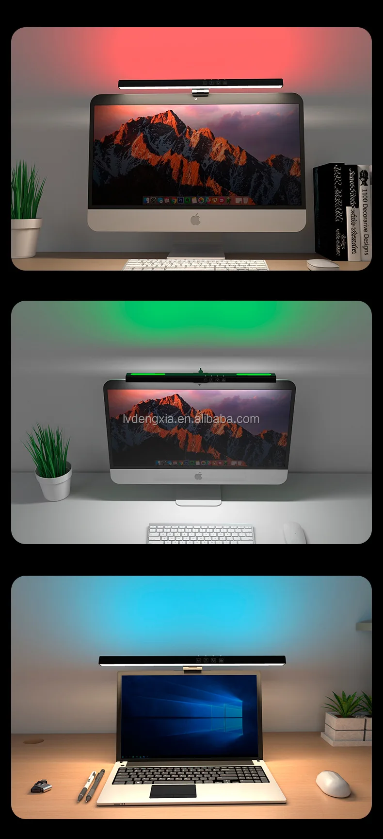 RGB Color Monitor Light Bar for Computer E-Reading Gaming