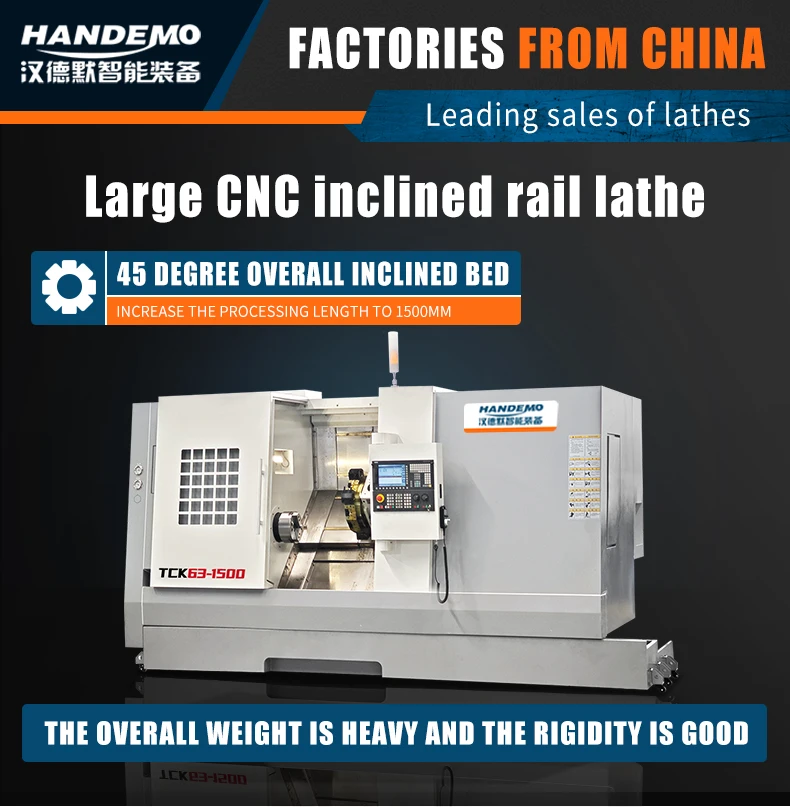Cnc Vertical Slant Bed Bench/turret/turning Lathe Machine Tck63-1500 ...