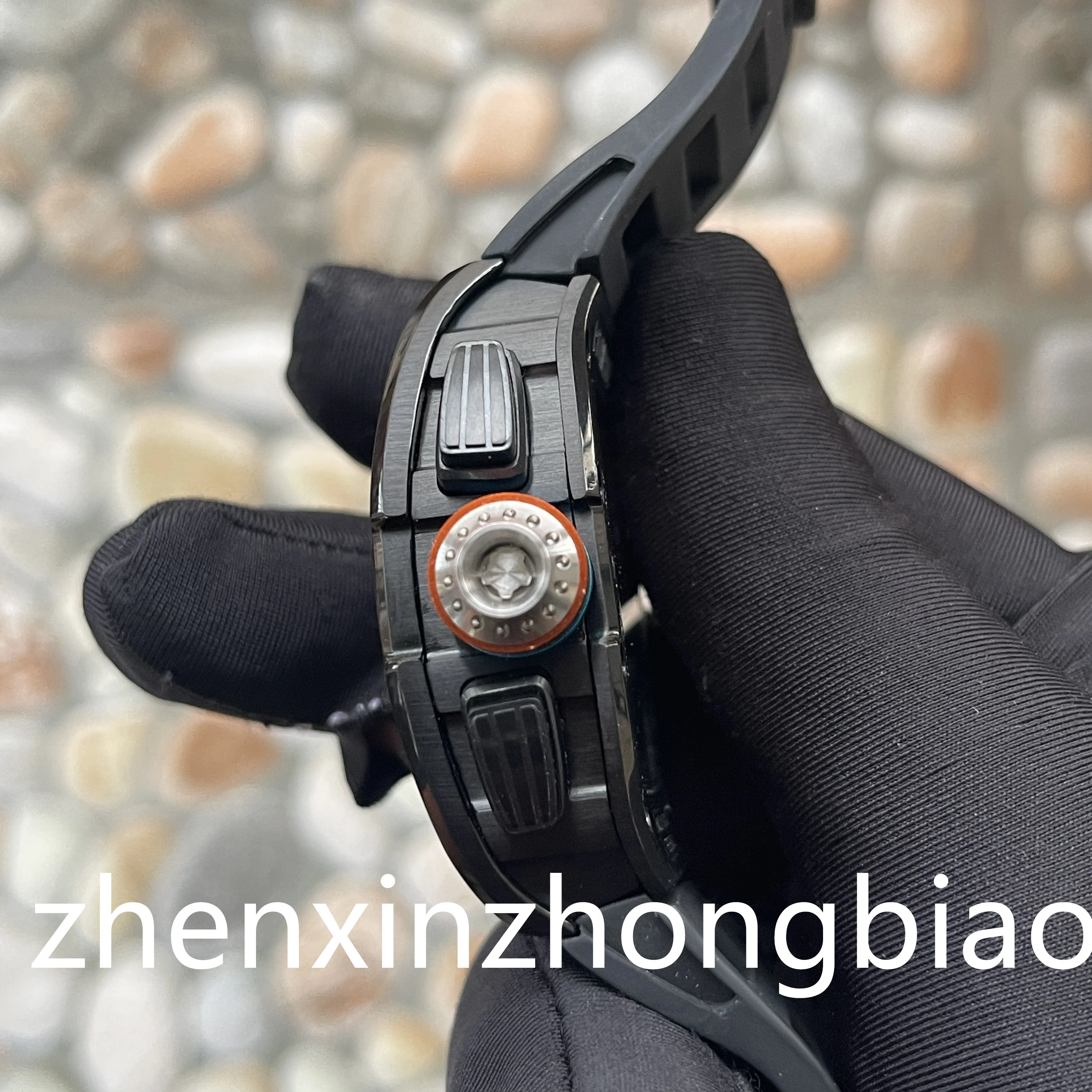 Rm1105 Black Steel Automatic Men's Mechanical Watch Imported Movement ...