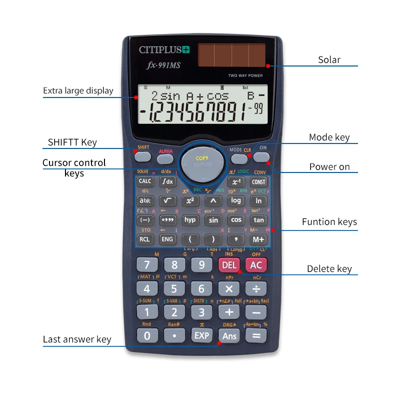 Calculators Fx 991ms College Middle Student Mathematics 401 Function ...