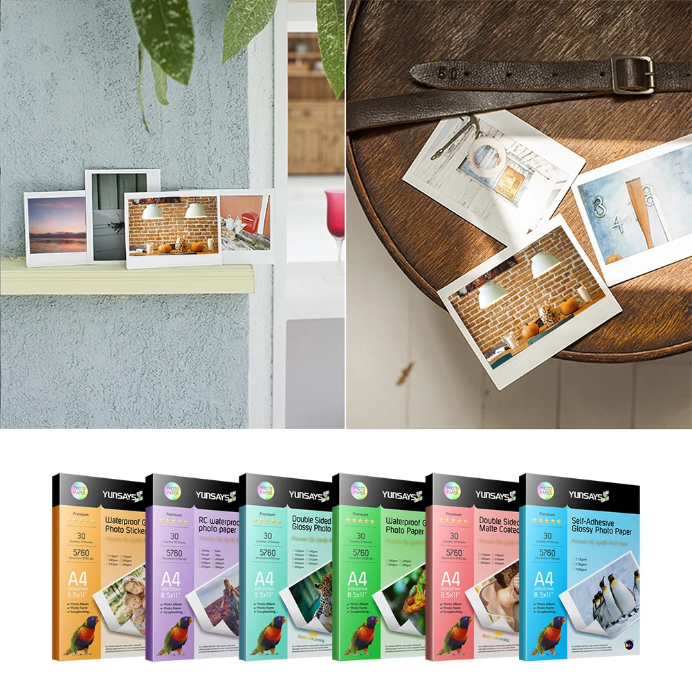 90g/135g/150g Printable Sticker Paper Self-adhesive Photo Paper A3 A4 ...