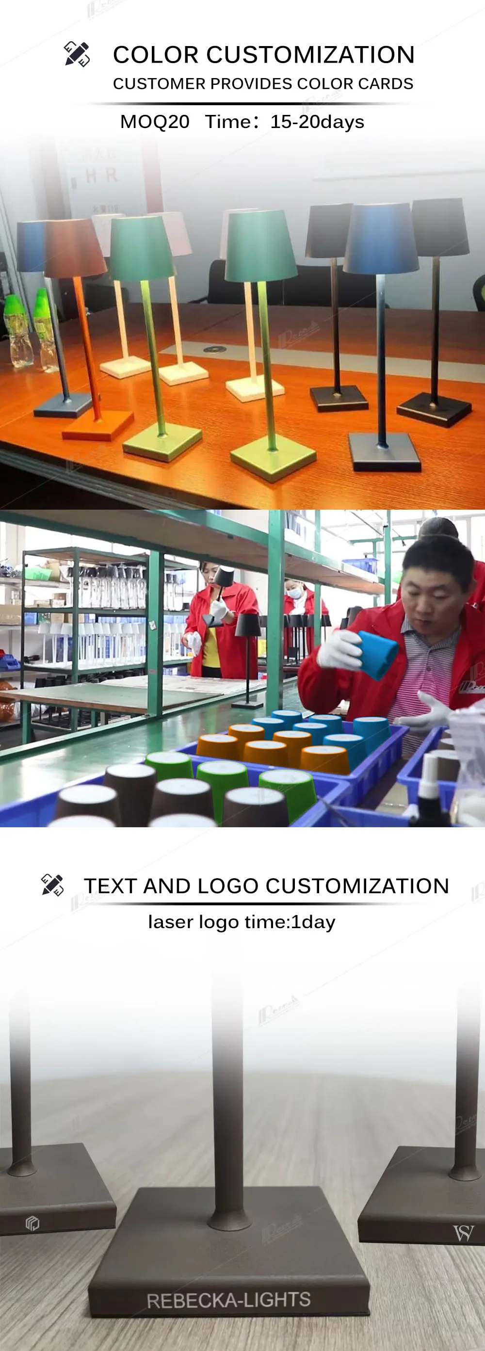 Rebecca Wireless Tray Charge Trolley Rechargeable Lamp Light Portable ...