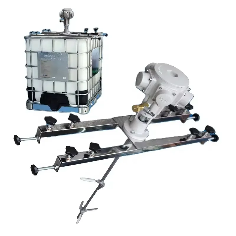 IBC tank type dispersion pneumatic agitator with 1 ton bucket folding ...