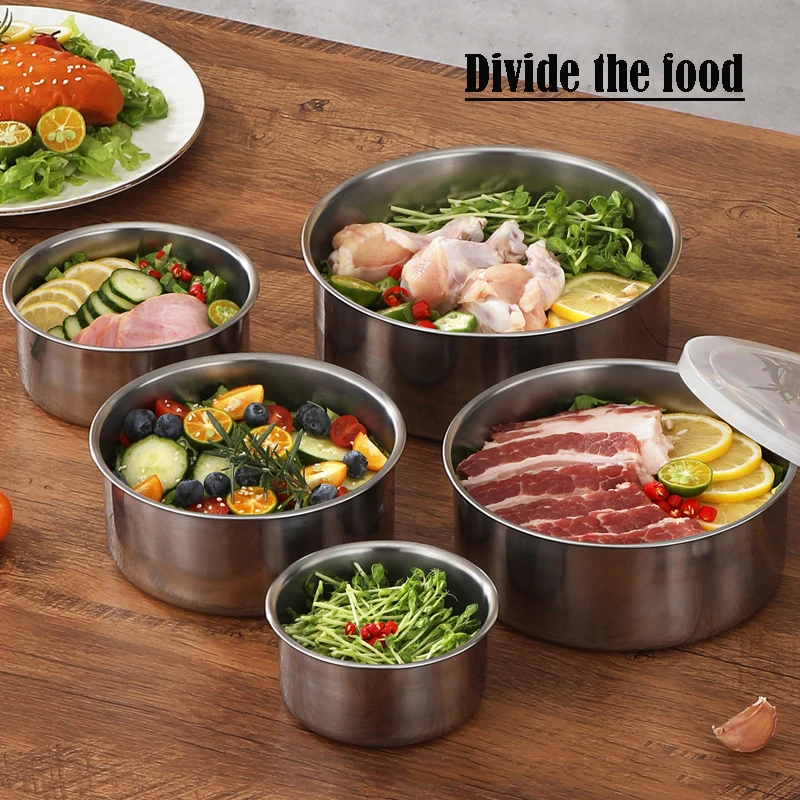 5 Pcs Modern Stainless Steel Warmer Set Kitchen Hot Pot