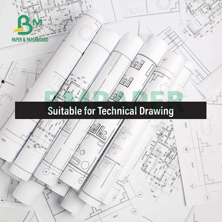 20# Wide Format Plotter Bond CAD Paper for Engineering 24 Inch X 150ft ...