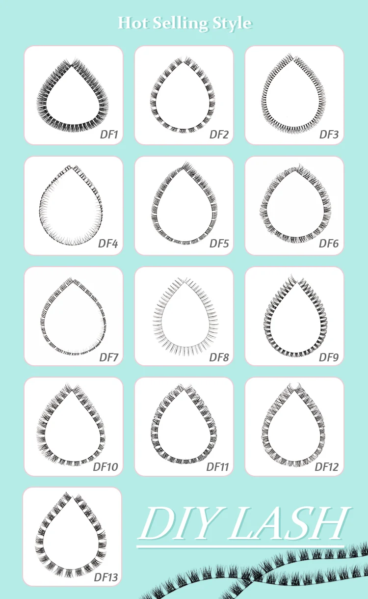 Wholesale Diy Lash Cluster Custom Eyelash Long Russian Cluster Lashes ...