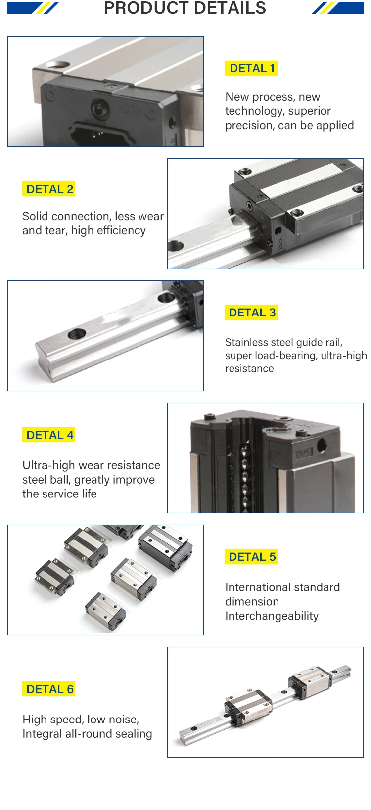 Large Loading Simple Installation Linear Guideway Cnc Guides Rail for ...