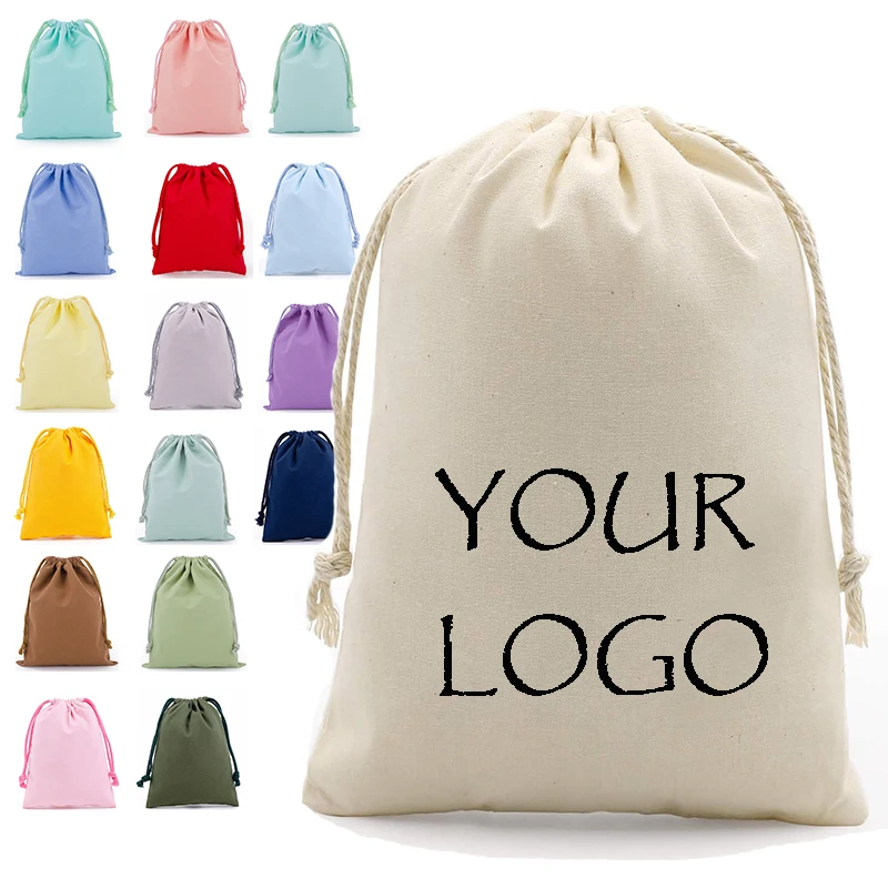 Custom Eco Friendly Organic Muslin Cotton Pouch Bag