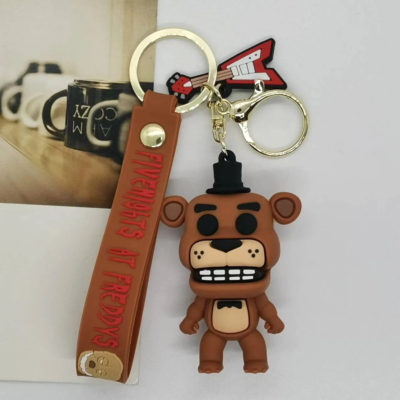 5 Styles Five Nights at Freddy PVC Keychain Fazbear Key Ring Bonnie ...