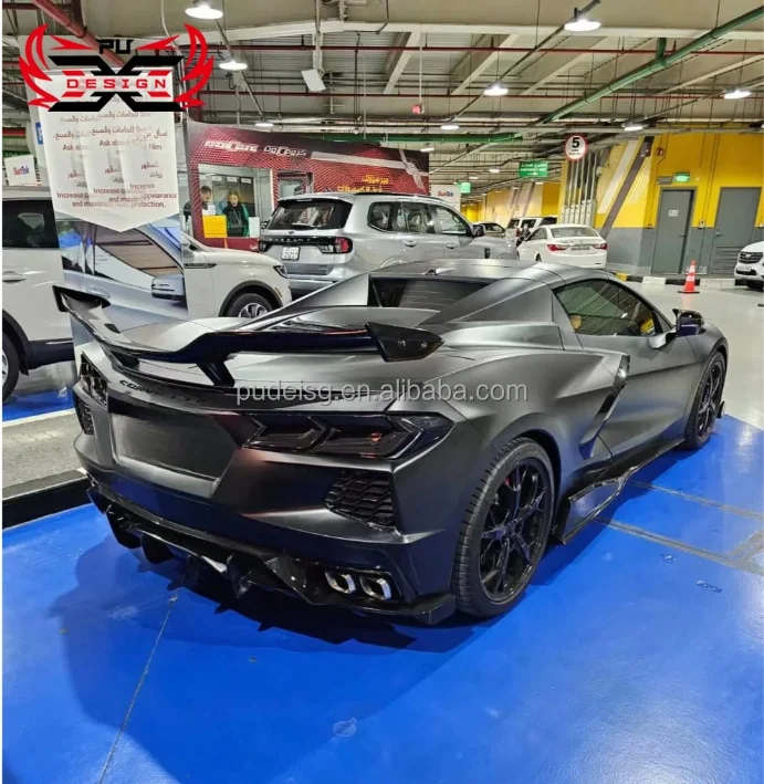 For 2023 Corvette C8 Z06 Style Dry Carbon Fiber Rear Spoiler High Wing ...