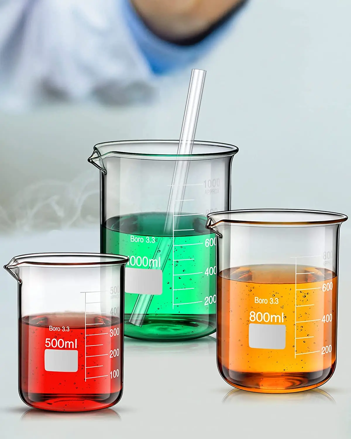 Low Form Scientific Glass Graduated Beaker Glass Measuring Beakers ...