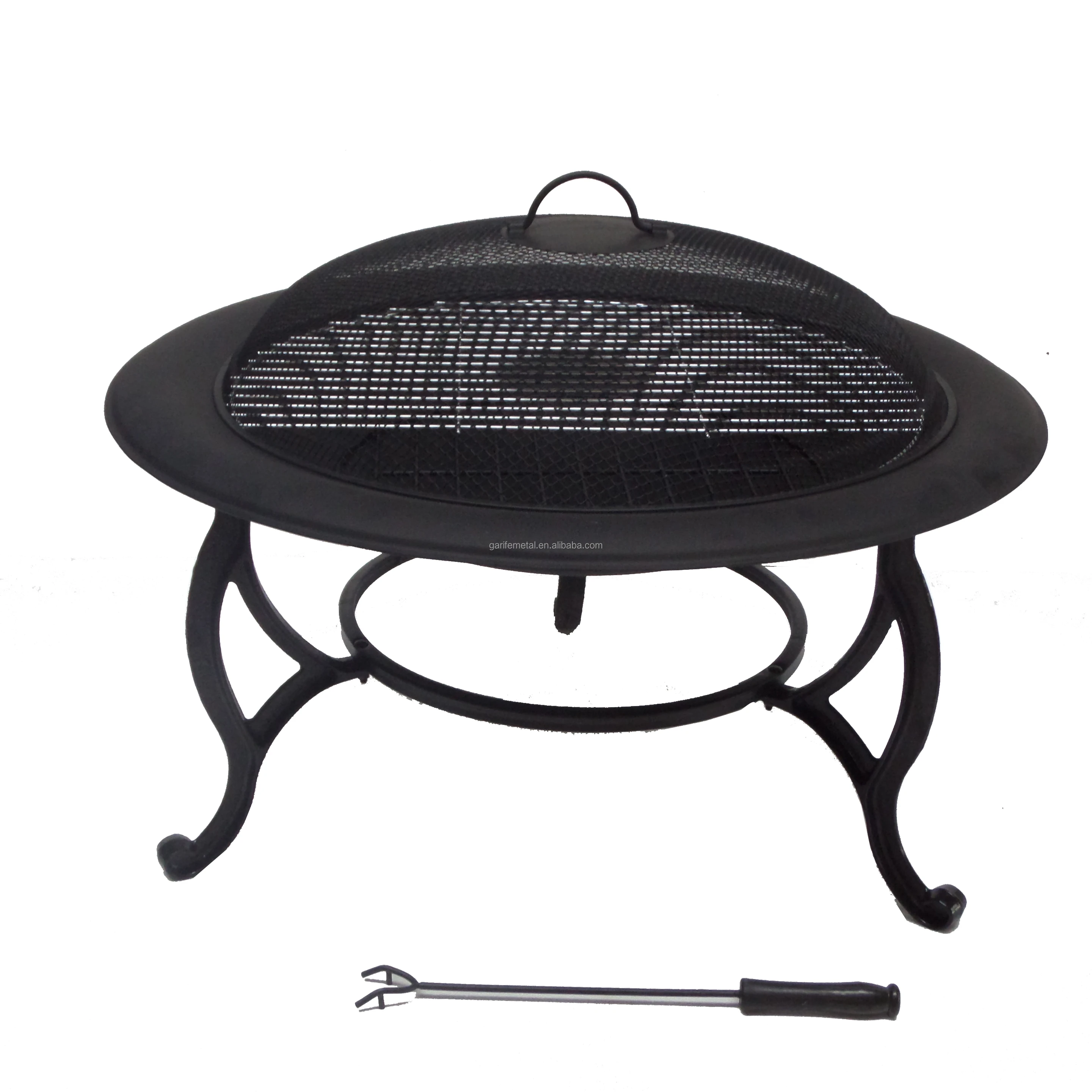 74cm Steel Fire Pit With Mesh Cover Garden Brazier With Customized ...
