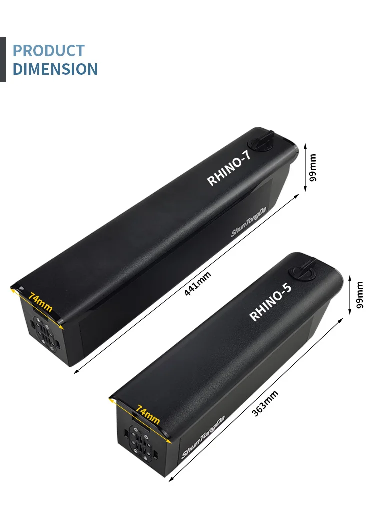 Rhino Ebike Integrated Battery 36v 48v 13ah 15ah 17.5ah Lithium Ion ...