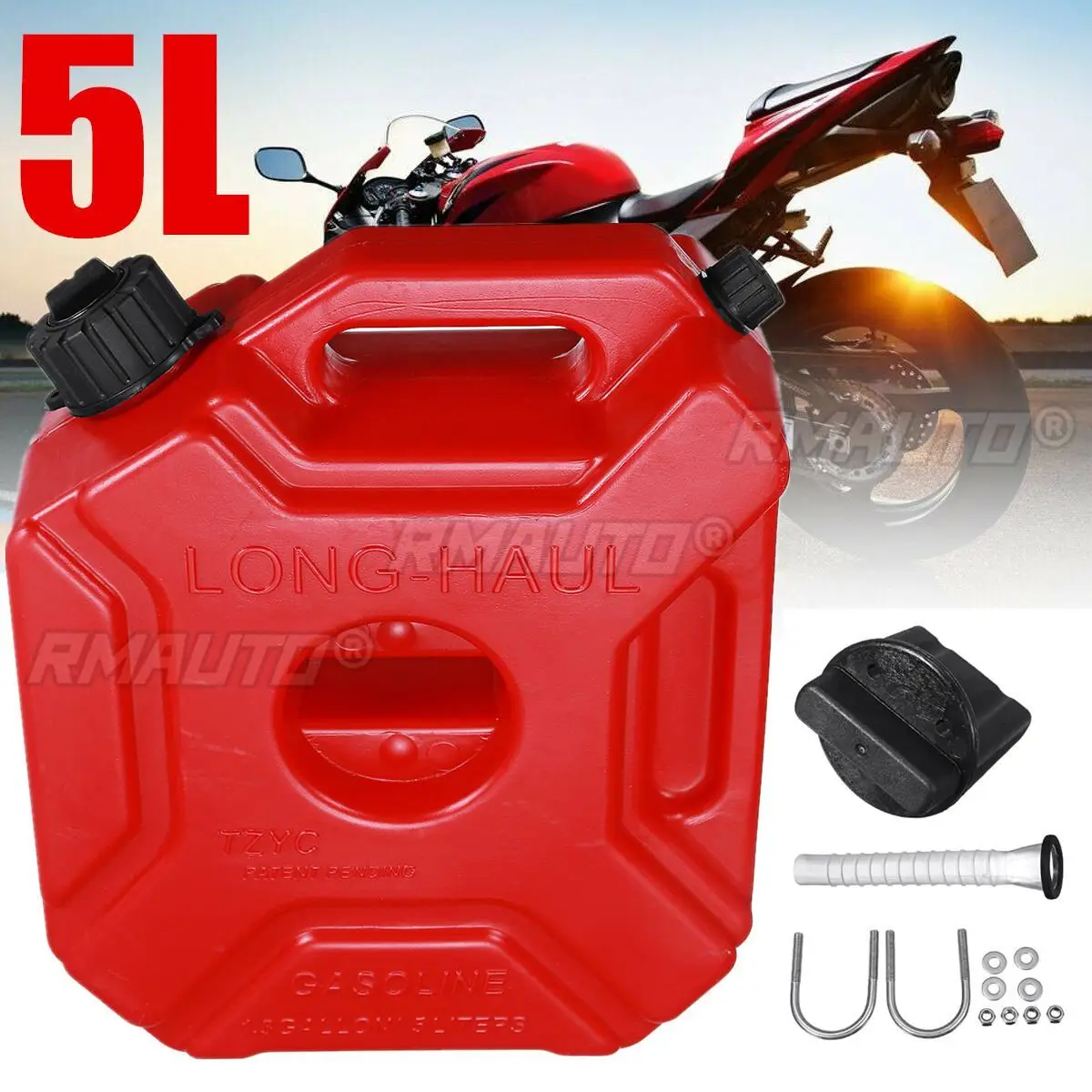 5l Portable Jerry Can Gas Fuel Tank Plastic Petrol Car Gokart Spare ...
