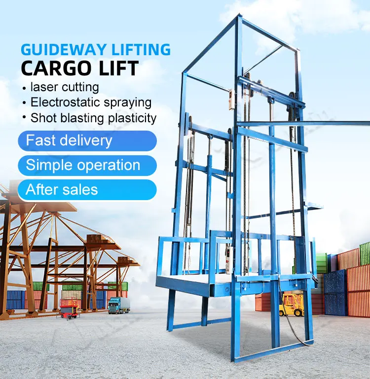 Customized Hydraulic Lift Vertical Guide Rail Cargo Lift - Buy ...