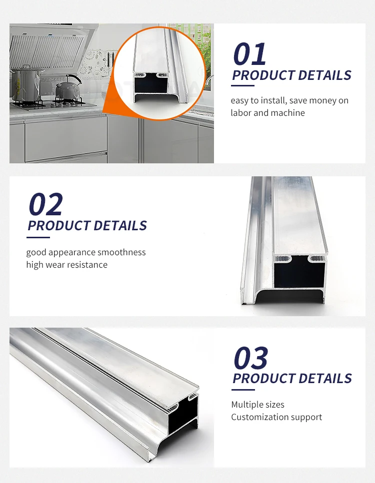 Aluminium Invisible Handle Kitchen Cabinet Extruded Gola Handle ...