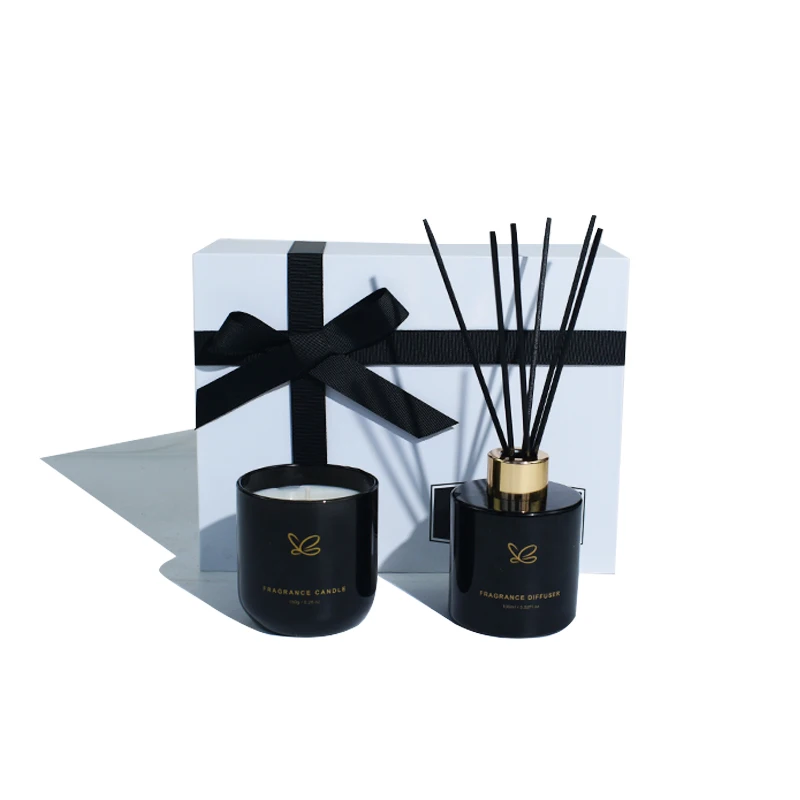 Platinum Gift Box: 100ml Round Bottle Reed Diffuser+150g Scented Candle ...
