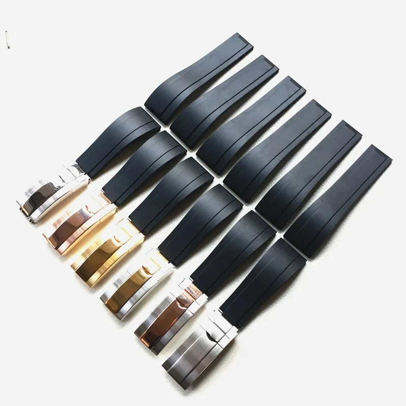 Rlx Rubber Watch Strap For Role 20mm 21mm 22mm Wristband Curved End ...