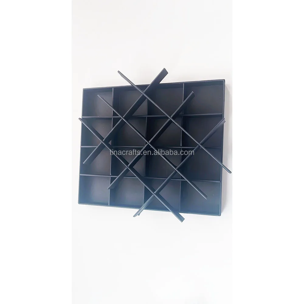 16 Grid Black Moveable Jewellery Organiser Box Cardboard Jewelry ...