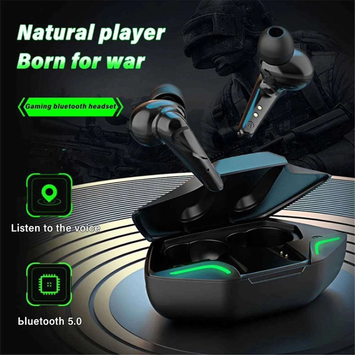 G11 Wireless Gaming Earbuds with Mic - Bluetooth-Compatible, Noise ...
