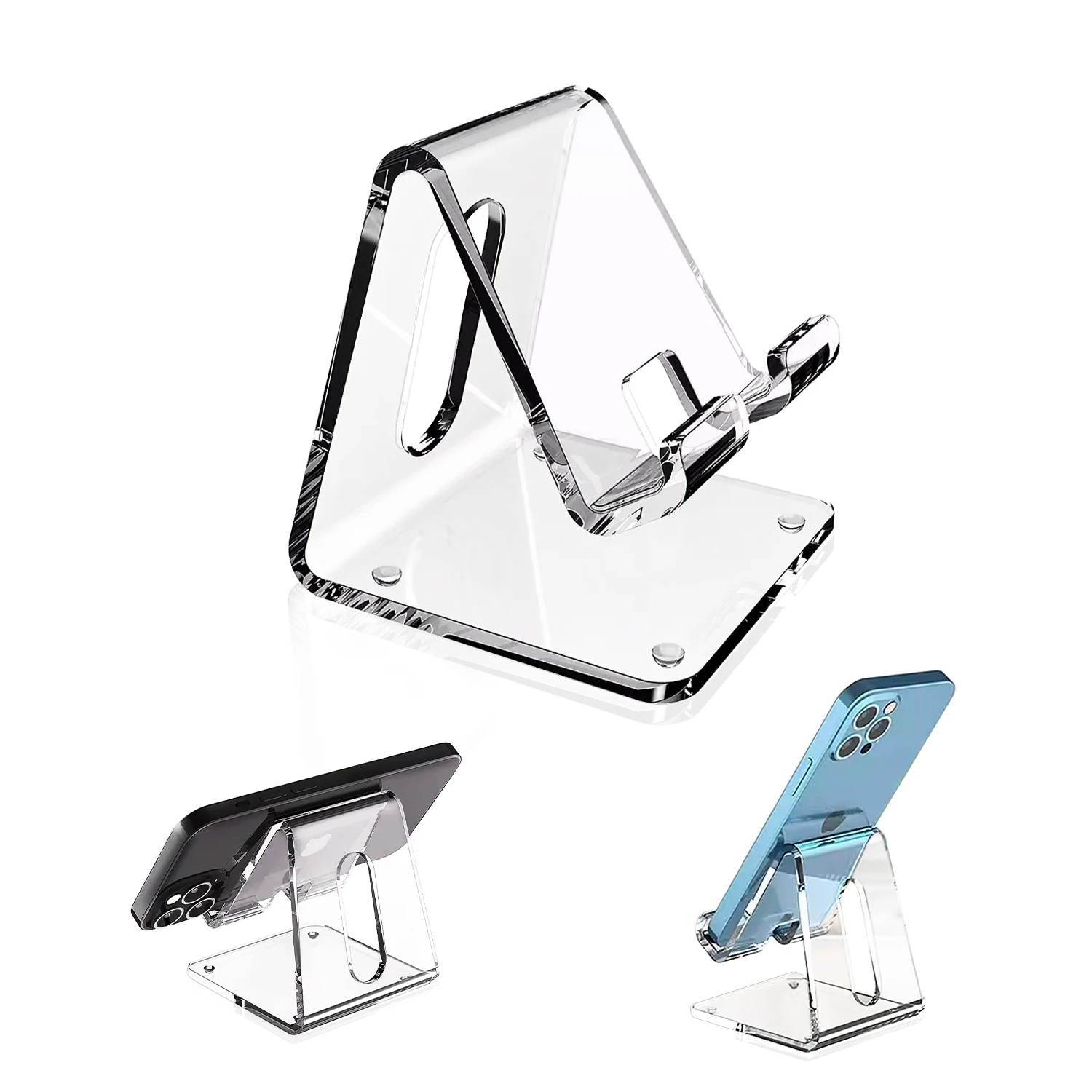 Acrylic Phone Holder Aesthetic Desk Phone Stand, Compatible with 4-8 ...