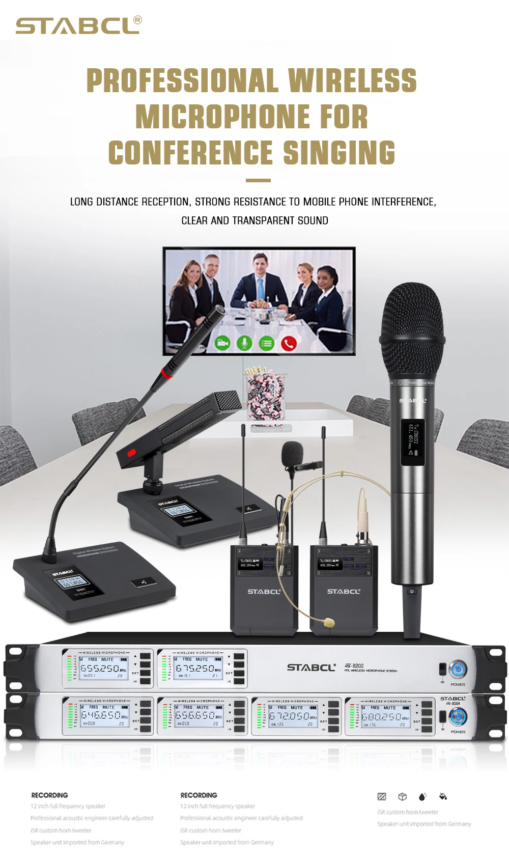 Professional 2-channel Fm Modulation Wireless Gooseneck Condenser ...