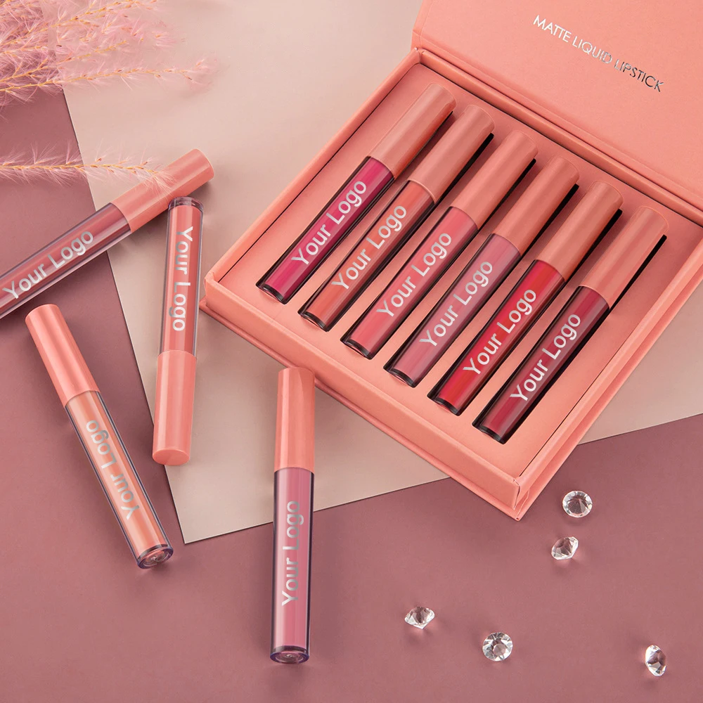 Makeup Gift Sets Matte Lipstick 6pcs Velvet Moisturizing Waterproof ...
