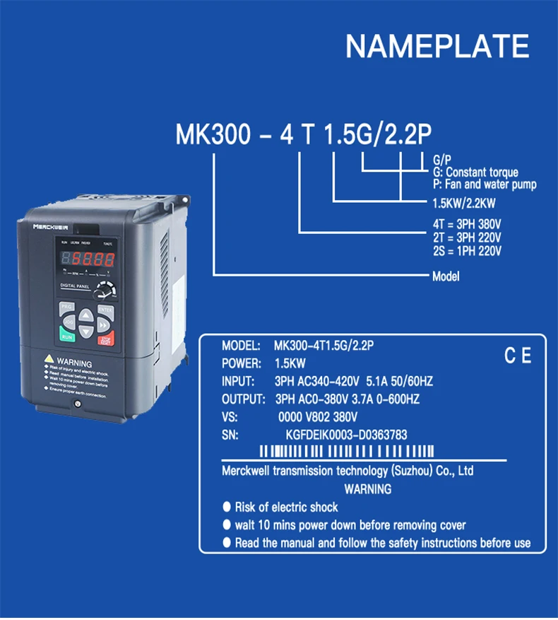 Quality Assurance Vfd 0.75kw 1.5kw 2.2kw 4kw 220v Ac Variable Speed ...