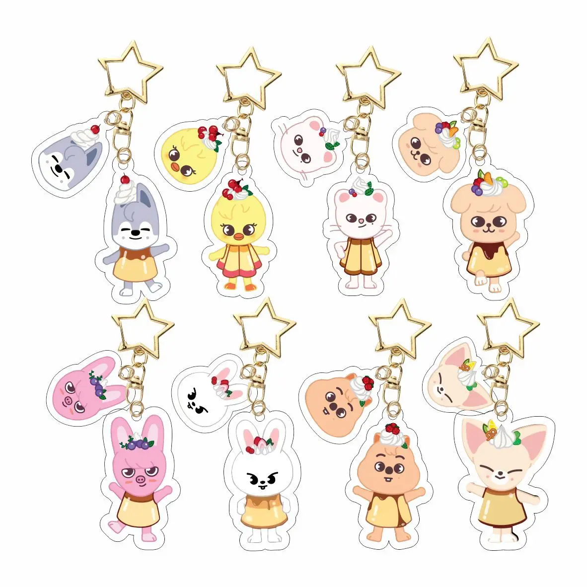 KPOP Cute Cartoon Stray Kids SKZ Plastic Keyring Acrylic Keychain ...