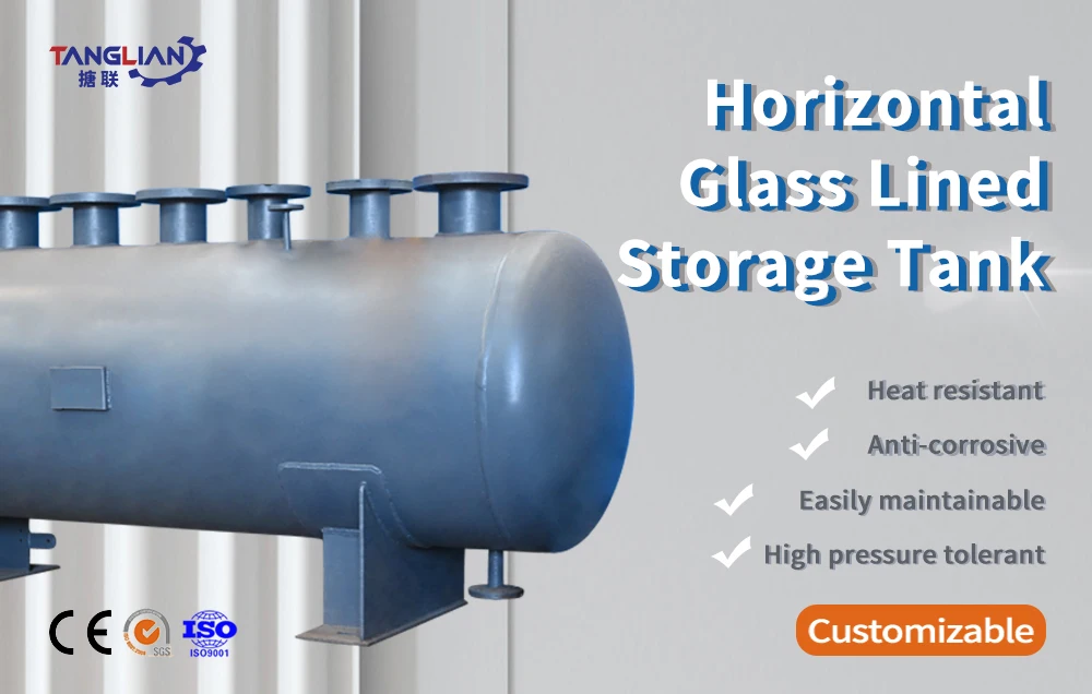 6000L Horizontal Glass Lined Storage Tank Used for Chemicals Storing ...