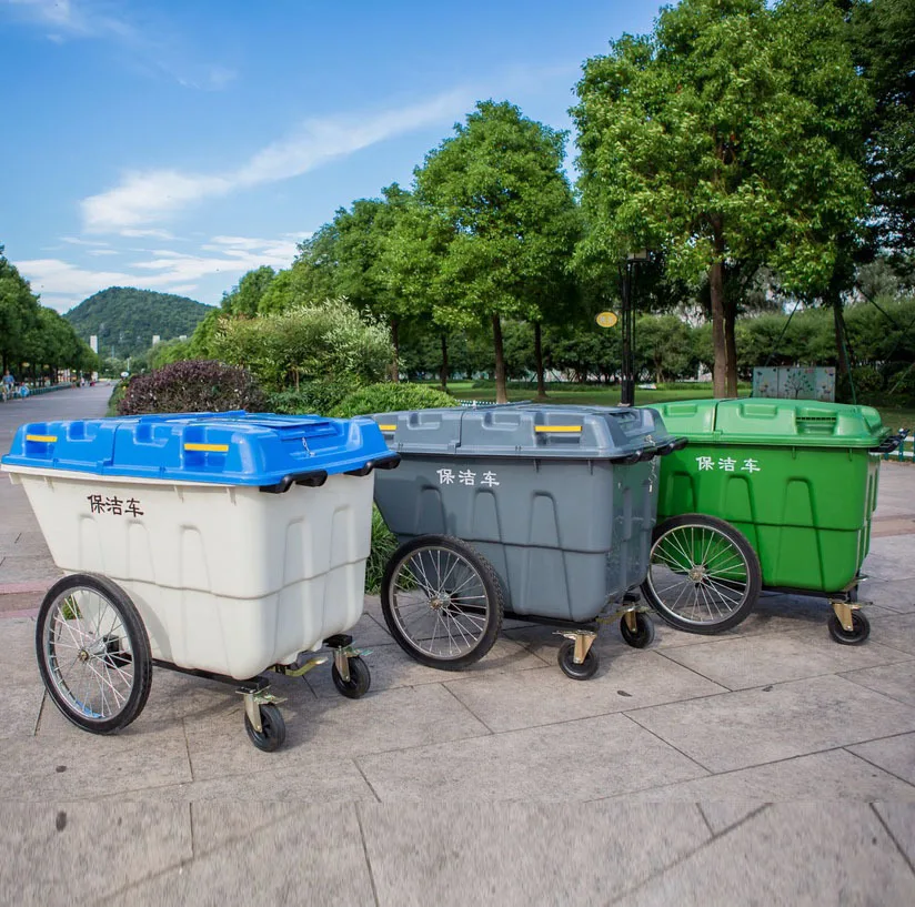 400L Mobile Cart Recycling Compost Garbage Storage Bins
