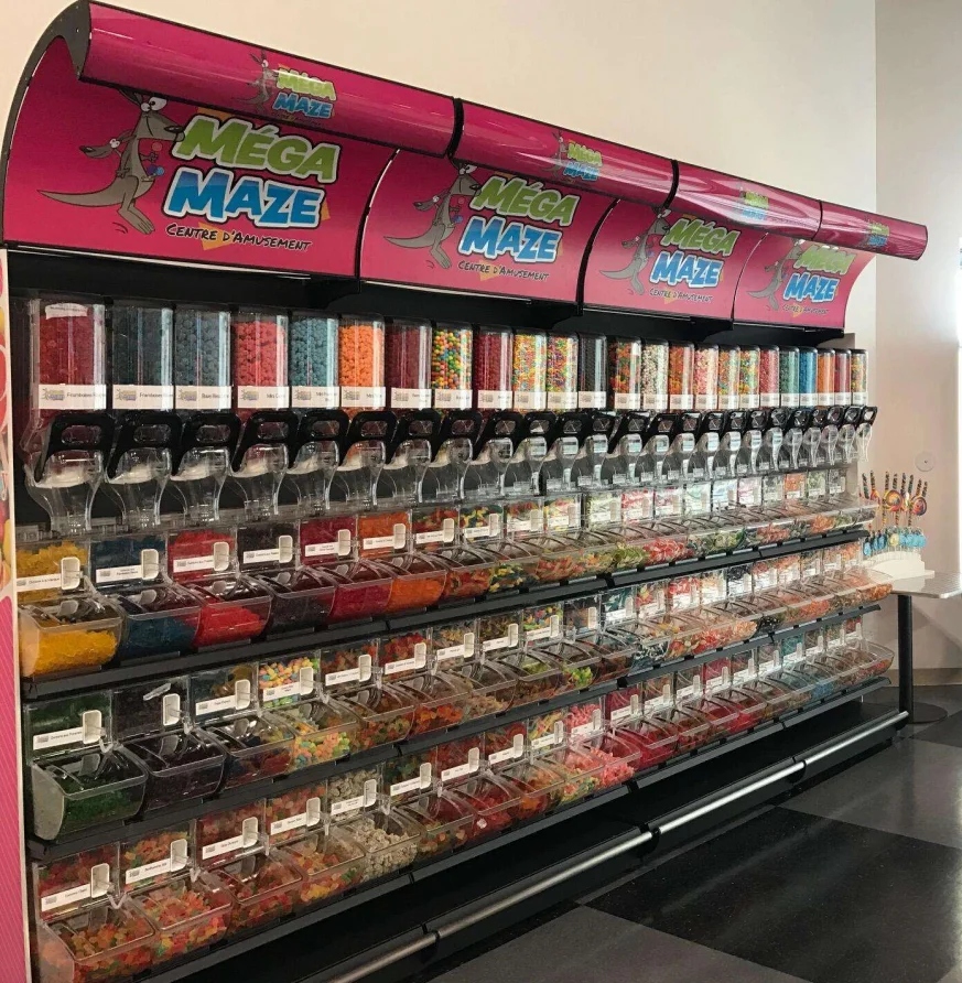 supermarket bulk food spice Gondola Racks Candy Display Rack with scoop ...