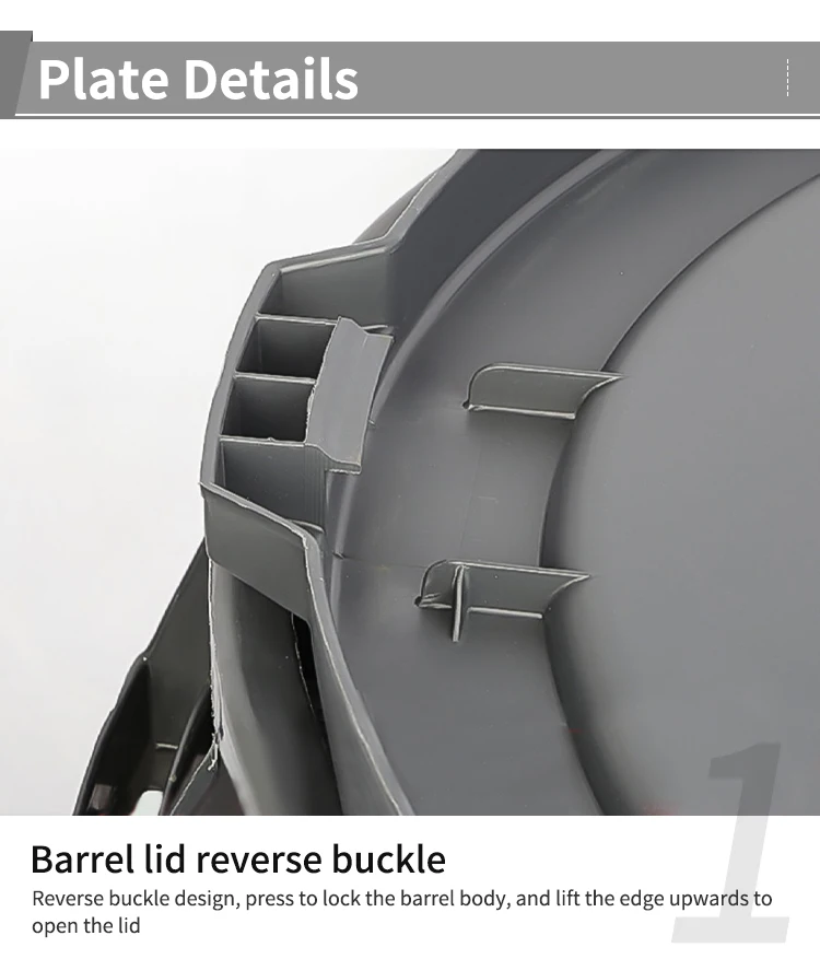 120L Large Commercial Plastic Round Bucket with Wheels Mobile Hotel ...