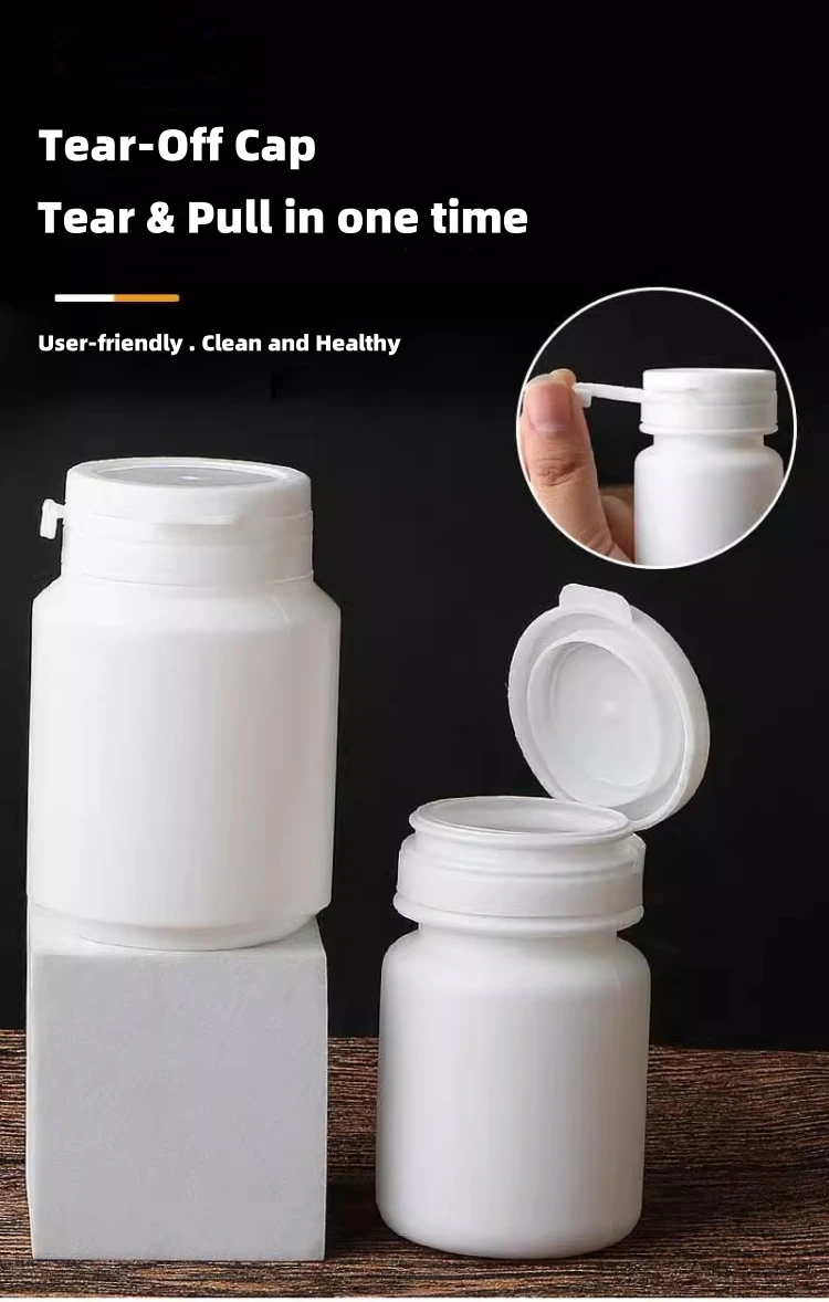 60ml White HDPE Plastic Packaging Bottle with Tear-off Cap 150ml ...
