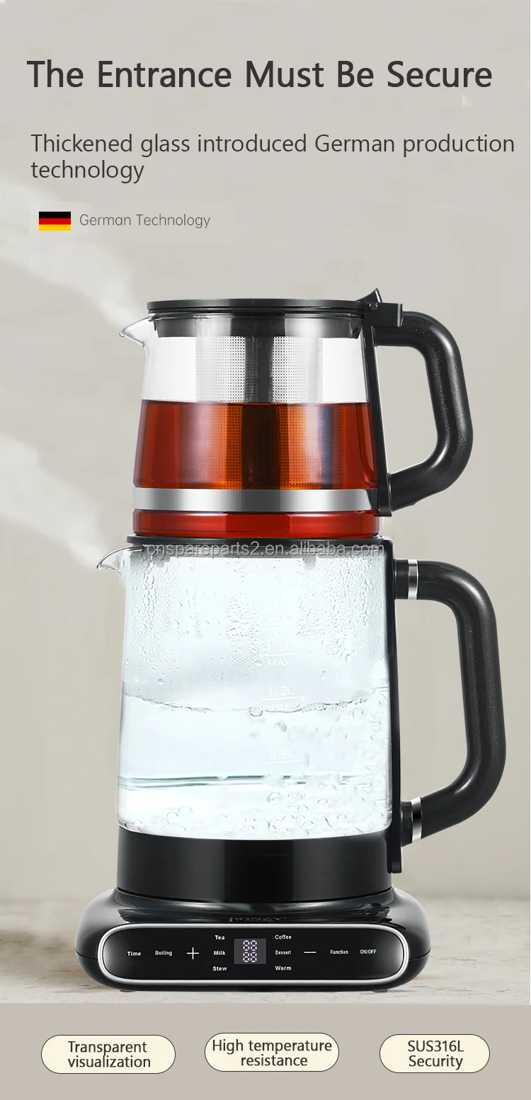 Turkish Samovar Tea Set with Tea Pot Electric Milk Tea Maker Machine ...