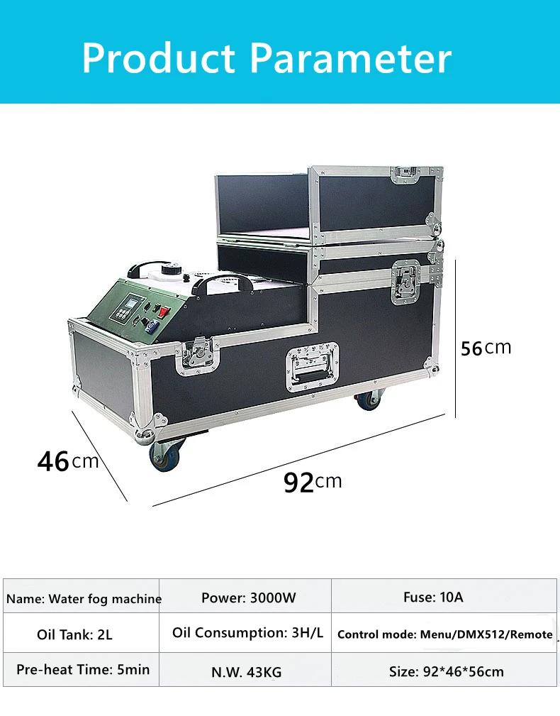 3000w Water Fog Machine - Low Lying Smoke for Stage & Weddings