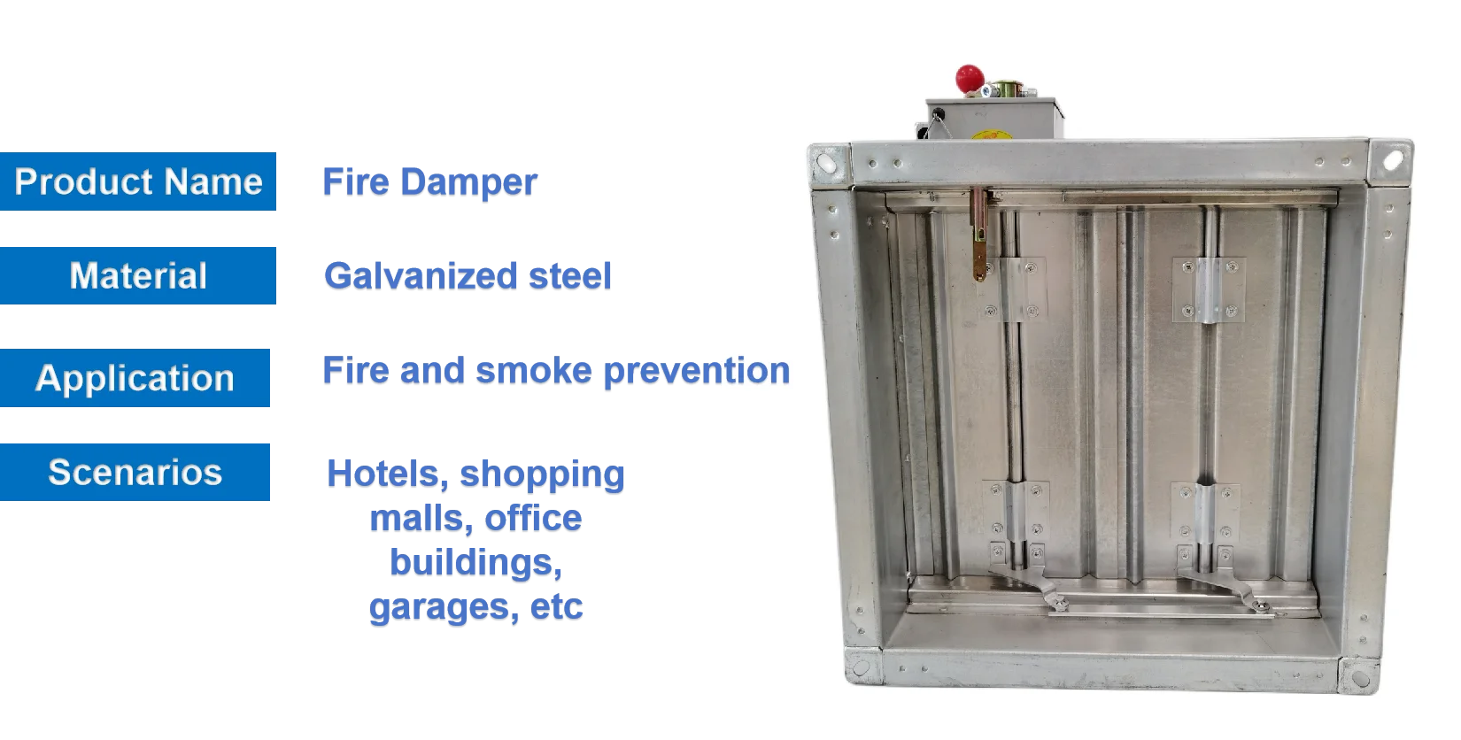 Electric Motorized Air Hvac Smoke Actuator Exhaust Duct Regulating Fire ...