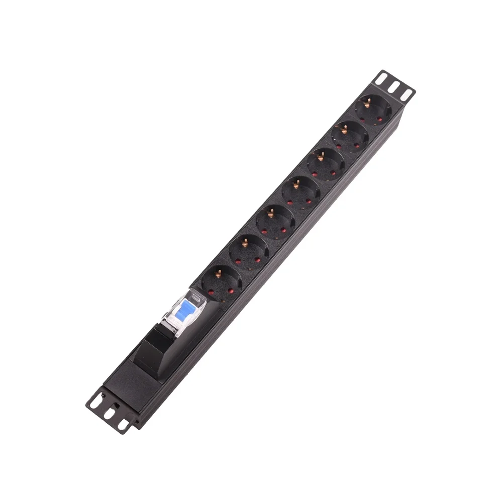 19 Inch Power Distribution Unit 16A 250V 7 Slots Germany Type Outlets PDU with 1P Circuit ...