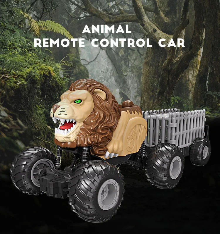 Simulation Lion Tiger Rc Stunt Truck Toys 2.4g Animal Remote Control ...