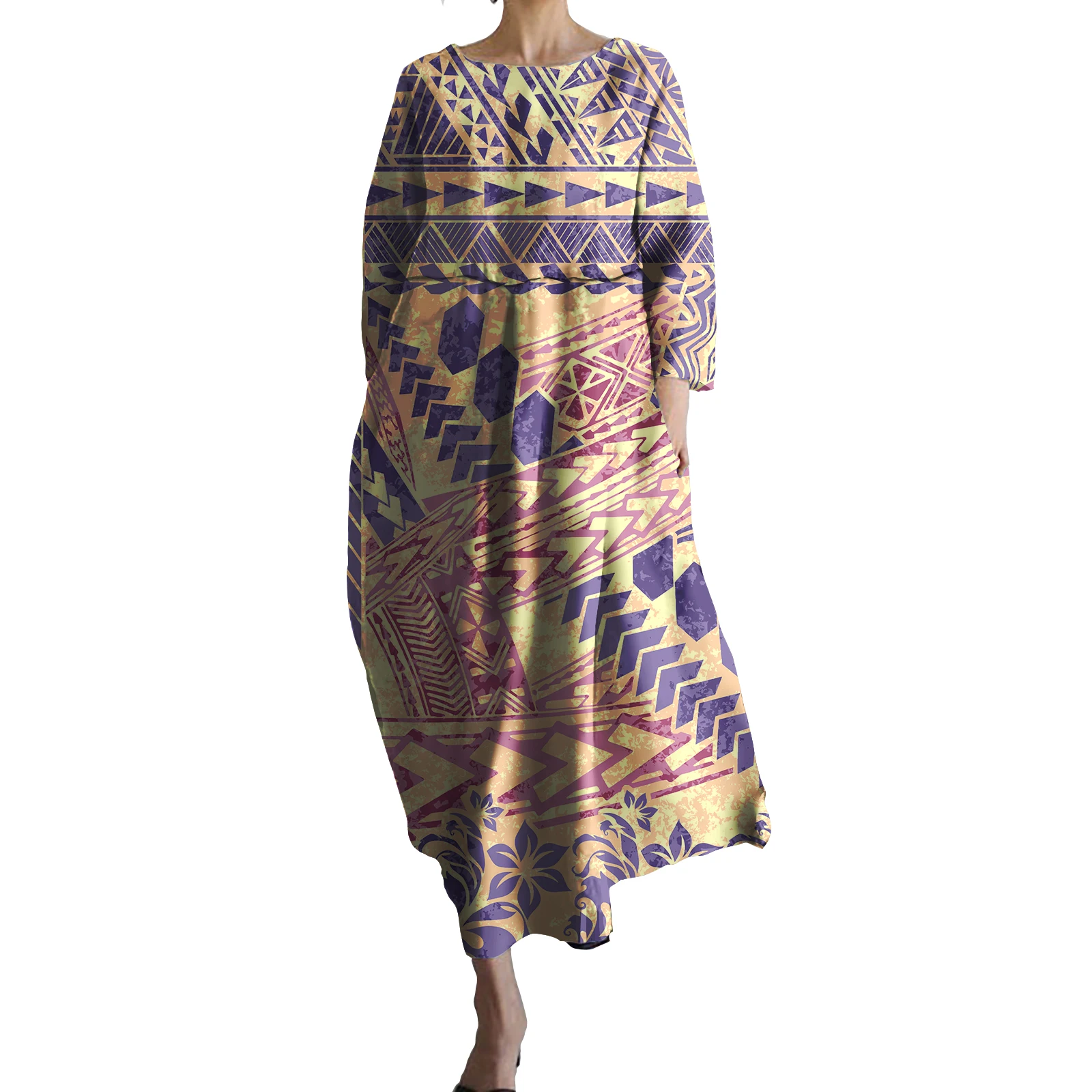 Polynesian Tribal Plus Size Samoan Puletasi Womens Dresses Comfy Custom ...