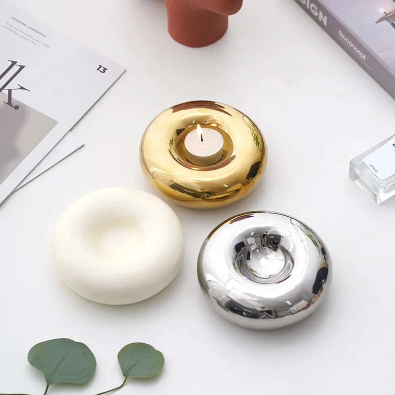Romantic Candlelight Dinner Candle Stand Tealight Nordic Ceramic Candle ...