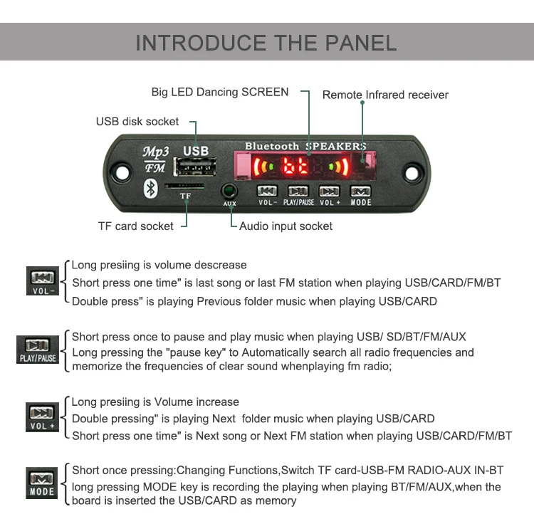 Mp3 Player Transformer Bluetooth Pcb Module With 32gb