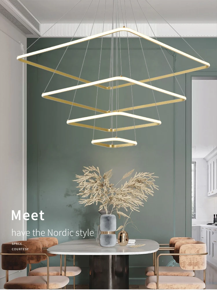 5053 Dimmable Square Modern Luxury Acrylic Square Ceiling Crystal Led ...